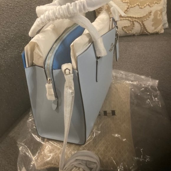 Coach | Bags | Coach Silverpowder Blue Tatum Carryall | Poshmark